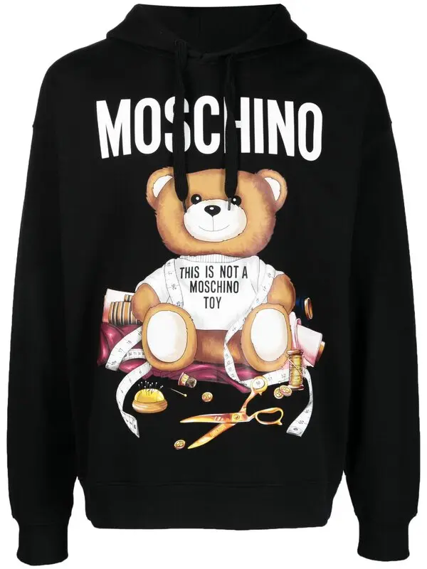 Moschino Teddy Bear Organic Cotton Hoodie - Black