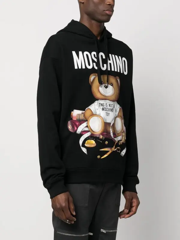 Moschino Teddy Bear Organic Cotton Hoodie - Black
