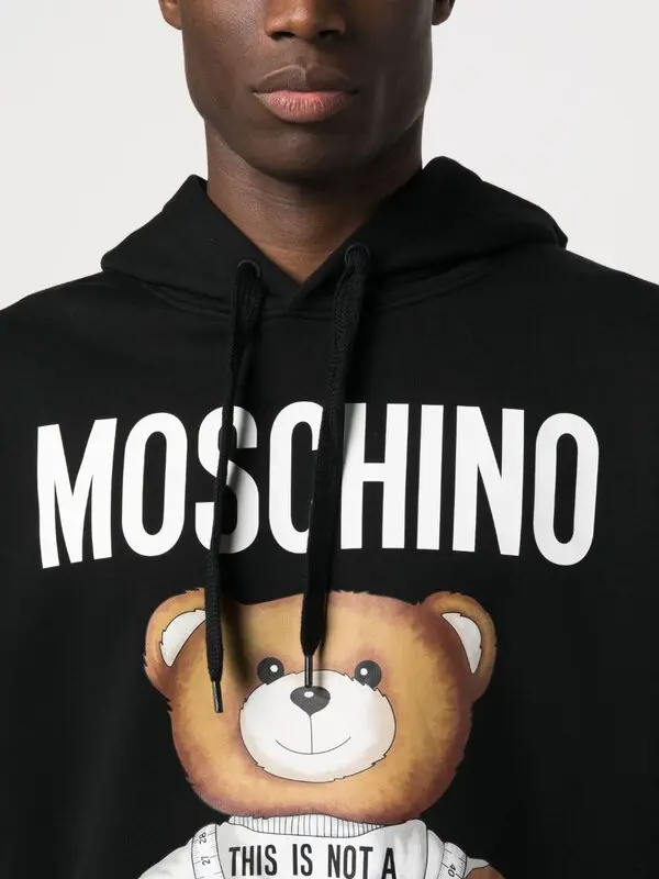 Moschino Teddy Bear Organic Cotton Hoodie - Black