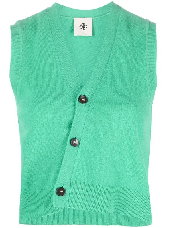 THE GARMENT Asymmetric V-neck Knit Vest