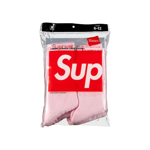 Supreme X Hanes Crew Socks - Pink