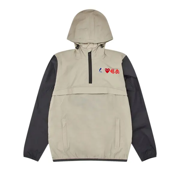 Play Comme Des Garcon X K-way Full Zip Hoodie - Cream