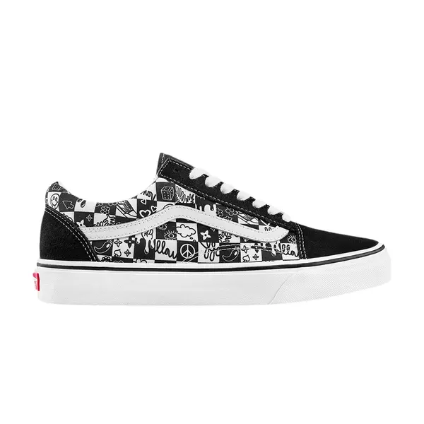 VANS Old Skool Doodle Checkerboard Sneakers - Black