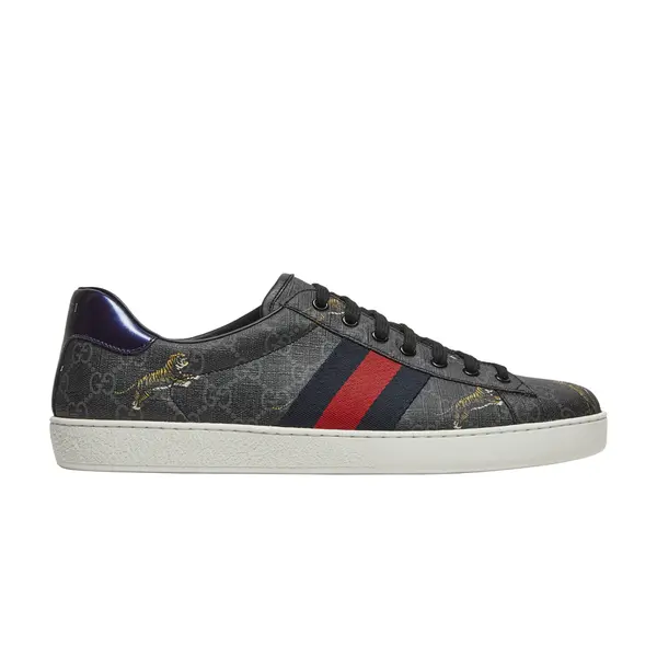 Gucci Ace Gg Supreme Sneakers With Tigers - Black