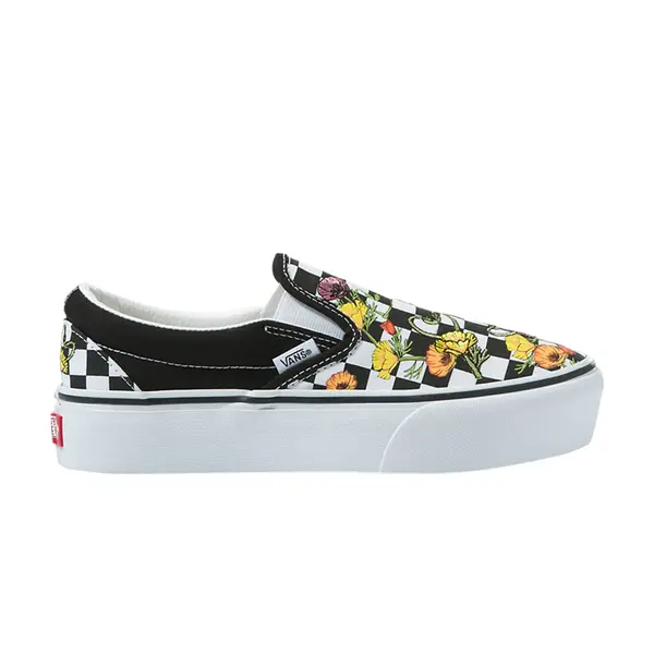 VANS Classic Slip-on Platform Poppy Checkerboard - Black