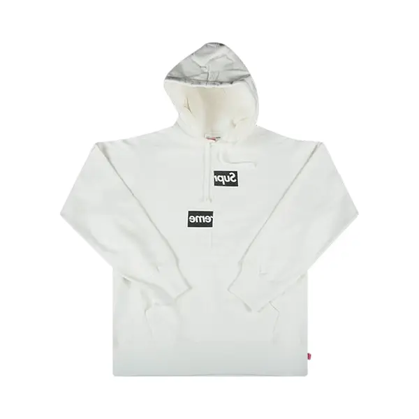 Supreme X Comme Des Garçons Shirt Split Box Logo Hooded Sweatshirt - White