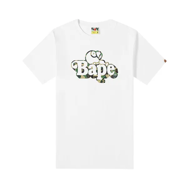 A BATHING APE Abc Camo Milo On Tee - White