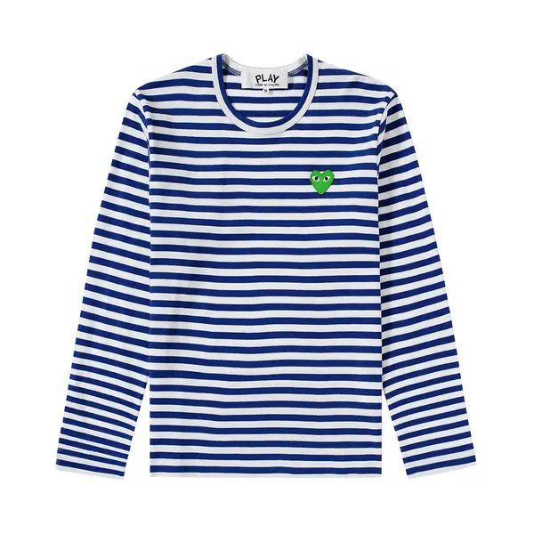 Play Comme Des Garcon Long-sleeve Striped T-shirt - Blue