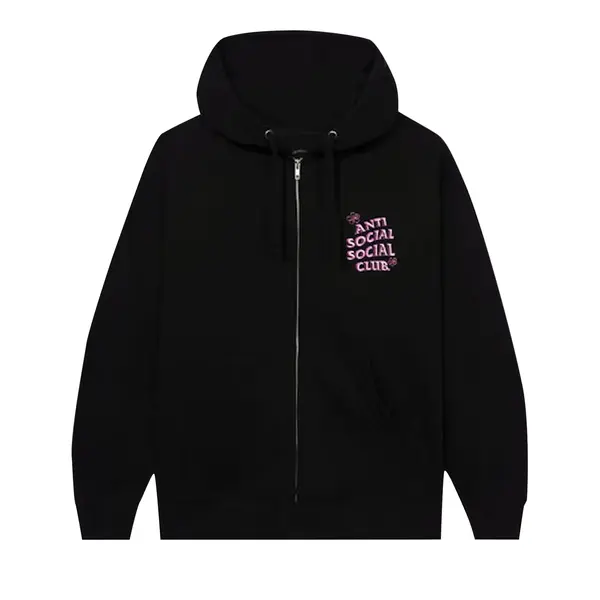 ANTI SOCIAL SOCIAL CLUB Coral Crush Zip Up Hoodie - Black