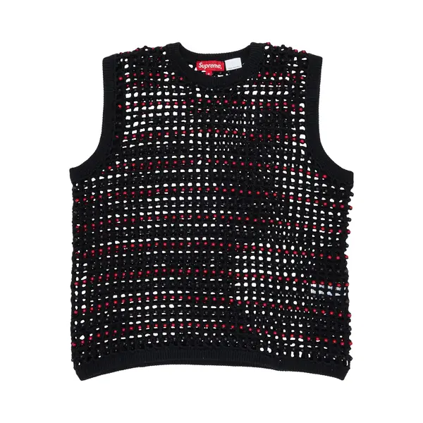 Supreme Beaded Sweater Vest - Black | Editorialist