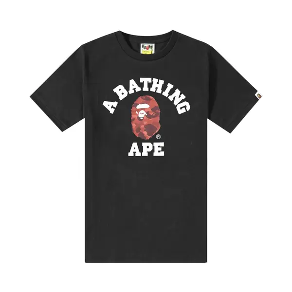 A BATHING APE Color Camo College T-shirt 'red - Black