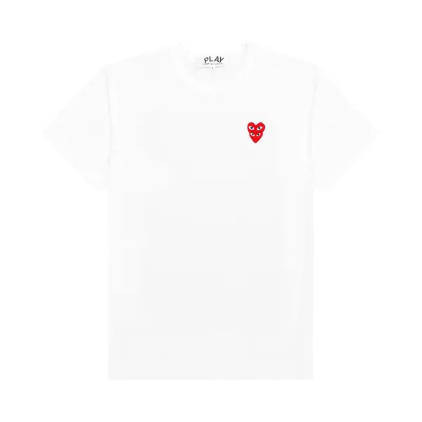 Play Comme Des Garcon Double Heart T-shirt - White