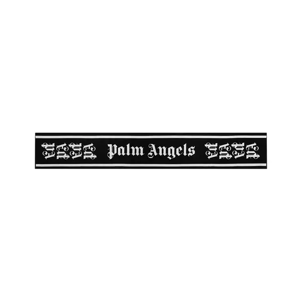 Palm Angels Gothic Monogram Scarf /white - Black