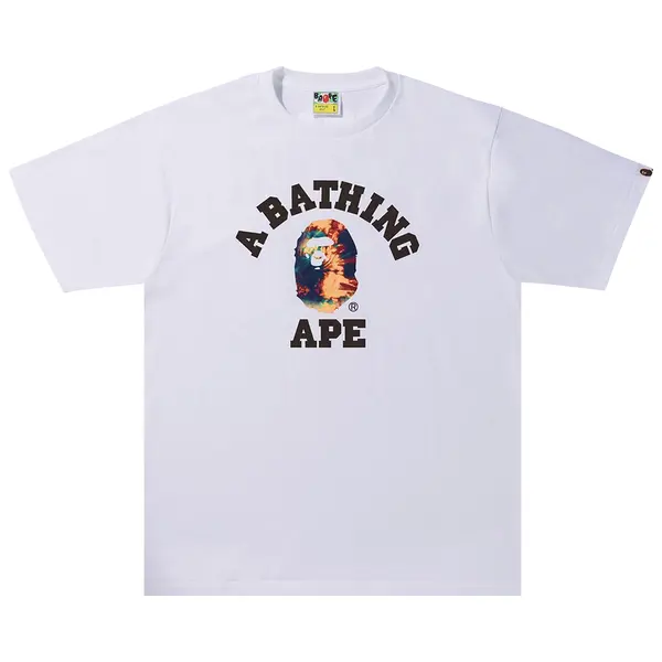 A BATHING APE Tie Dye College Tee /multicolor - White
