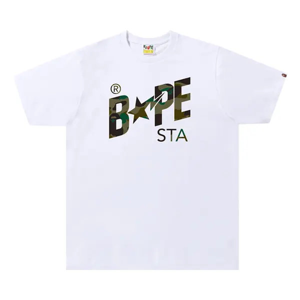 A BATHING APE 1st Camo Logo Tee - White