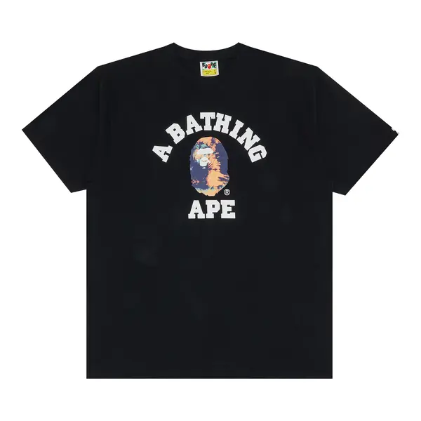 A BATHING APE Tie Dye College Tee - Black