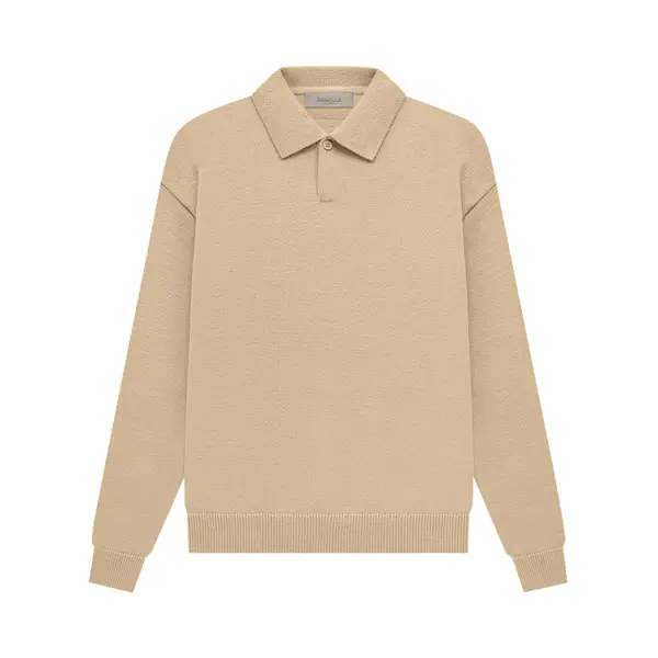 Fear Of God Knit Long-sleeve Polo - Tan