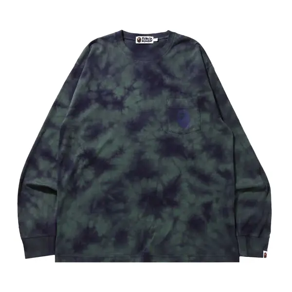 A BATHING APE Tie Dye One Point Pocket Relaxed Fit Long-sleeve Tee