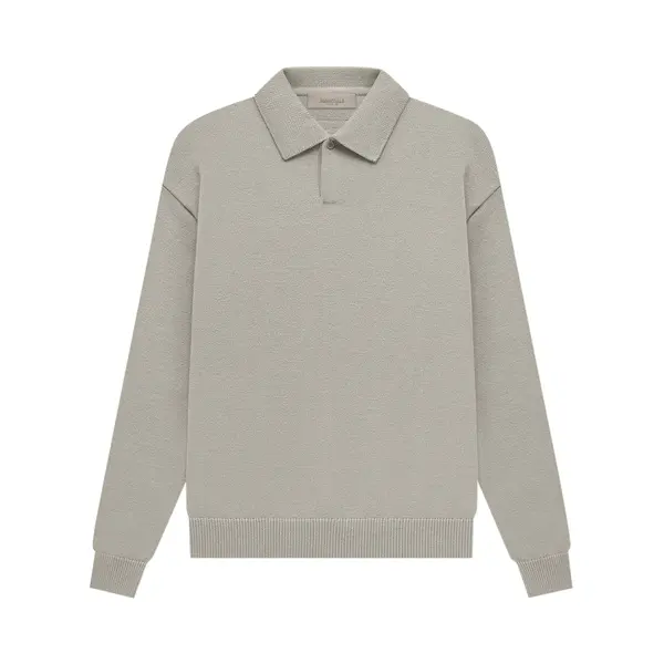 Fear Of God Knit Long-sleeve Polo - Grey