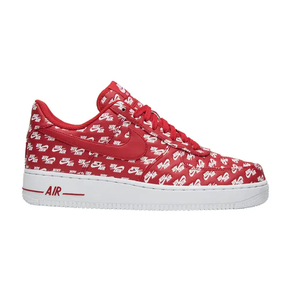 Nike Force 1 Low 07 Qs 'all Over Logo - Red