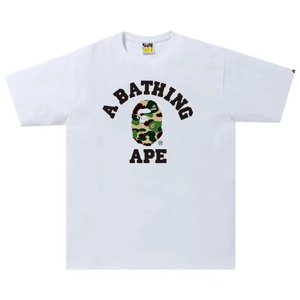 A BATHING APE Abc Camo College Tee - White