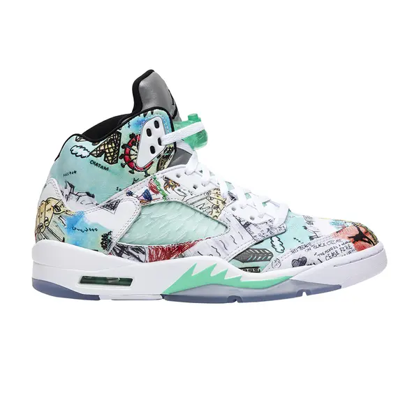 JORDAN 5 Retro 'wings' High Top Sneakers - Gold