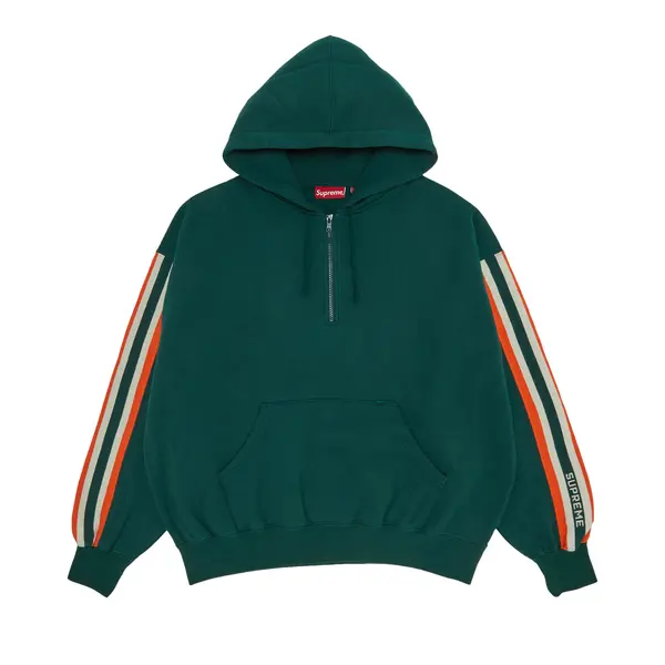 Supreme Half Zip Hooded Sweatshirt - Green
