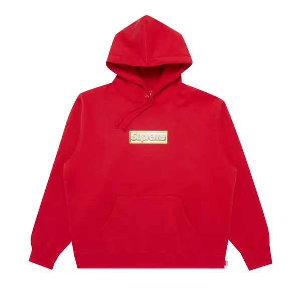Supreme Bling Box Logo Hooded Sweatshirt - Red