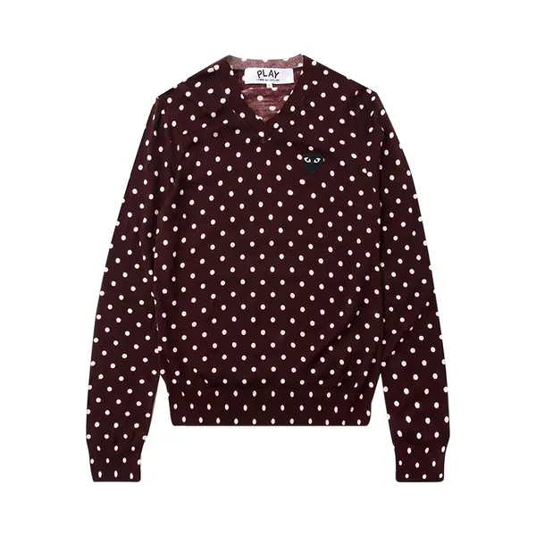 Play Comme Des Garcon V-neck Sweater - Red