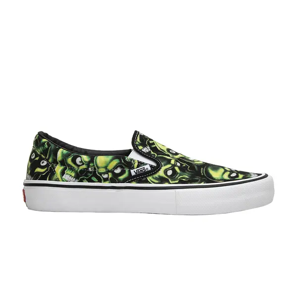 VANS Supreme X Slip-on 'glow-in-the-dark Skull Pile - Black
