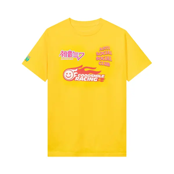 ANTI SOCIAL SOCIAL CLUB X Good Smile Racing Logo Tee - Yellow