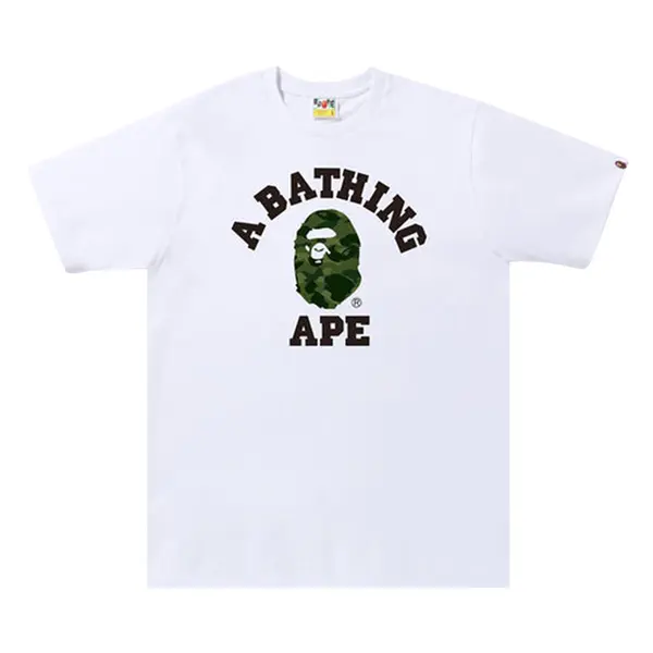 A BATHING APE Color Camo College Tee /green - White