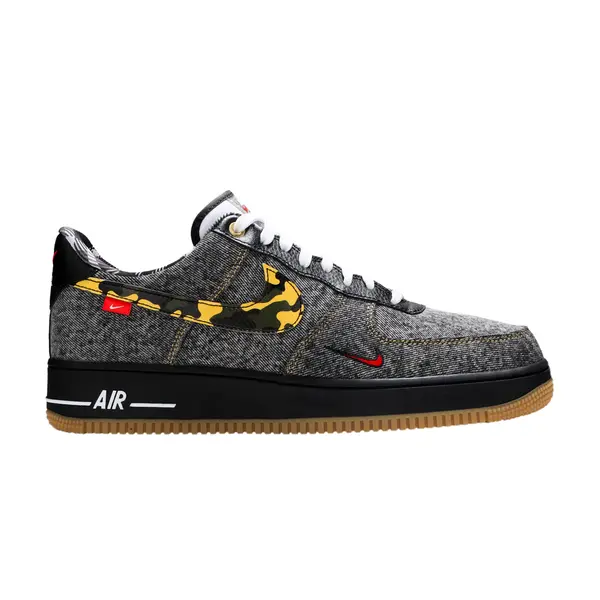 Nike Force 1 Low 'camo Denim Remix' Sneakers - Black