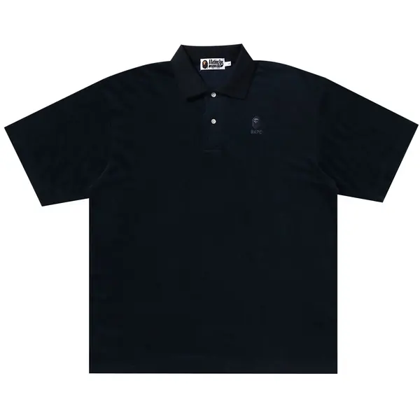 A BATHING APE Ape Head Towelling Polo 'navy - Blue