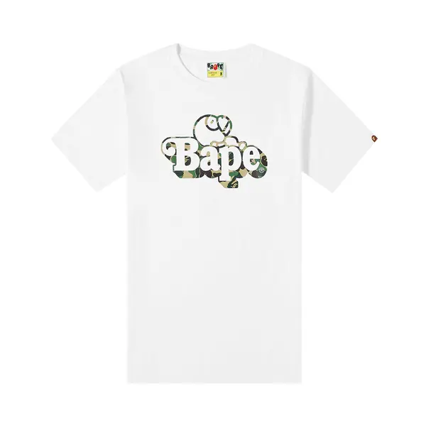 A BATHING APE Abc Camo Milo On Tee - White