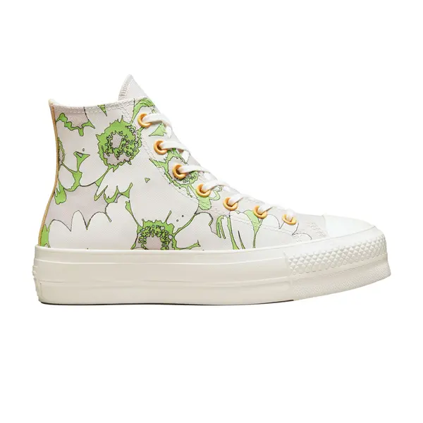 CONVERSE Chuck Taylor All Star Lift Platform High Crafted Florals - White