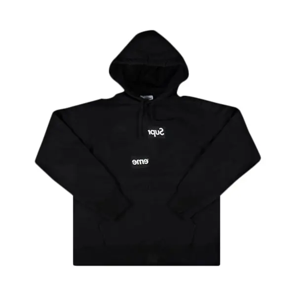 Supreme X Comme Des Garçons Shirt Split Box Logo Hooded Sweatshirt - Black