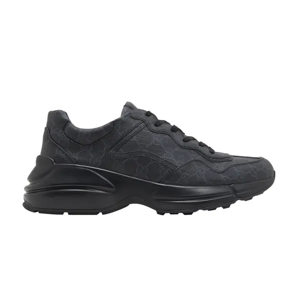 Gucci Gg Rhyton Monogram Sneakers - Black