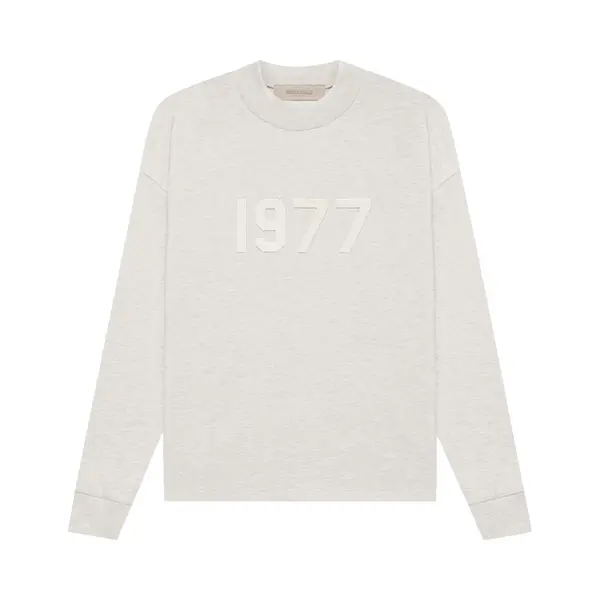 Fear Of God Essentials Long-sleeve Tee 'light Oatmeal - Grey