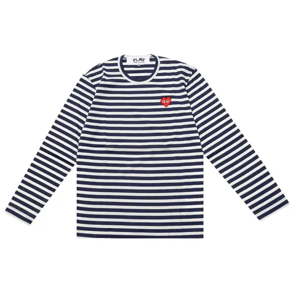 Play Comme Des Garcon Striped Long-sleeve T-shirt 'navy/white - Multicolor