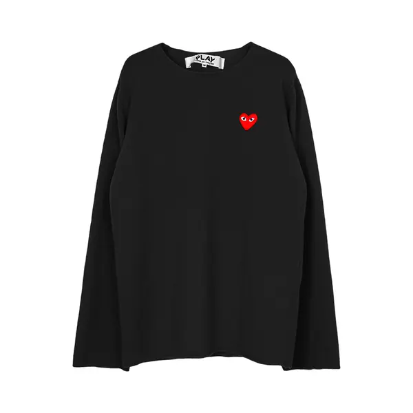 Play Comme Des Garcon Red Heart Sweater - Black