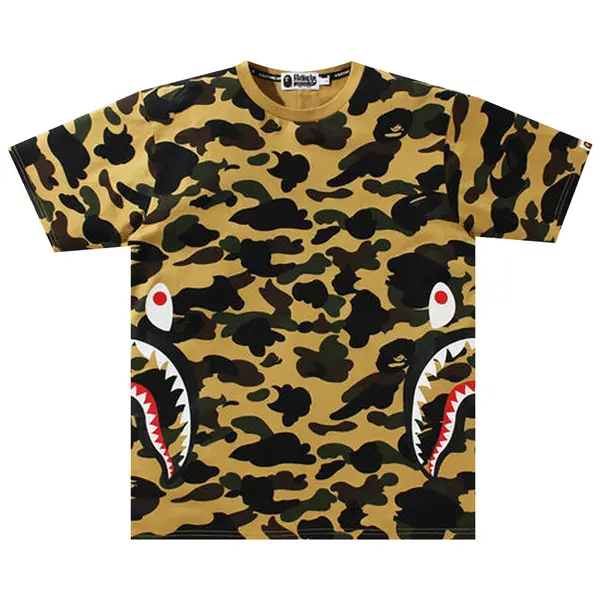 A BATHING APE 1st Camo Side Shark Tee - Yellow