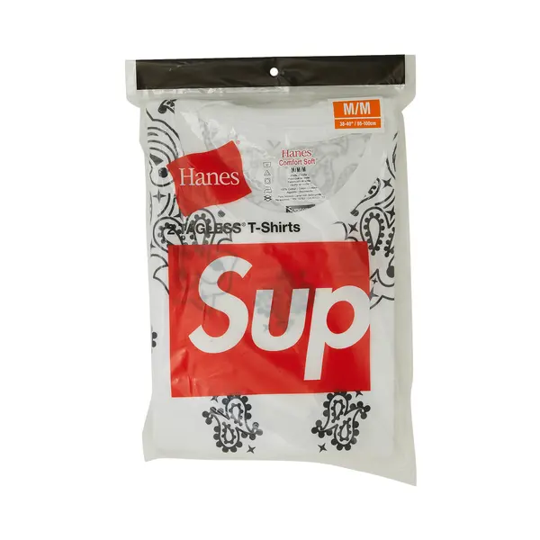 Supreme X Hanes Bandana Tagless Tees - White