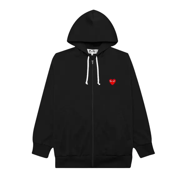 Play Comme Des Garcon Heart Hooded Sweatshirt - Black