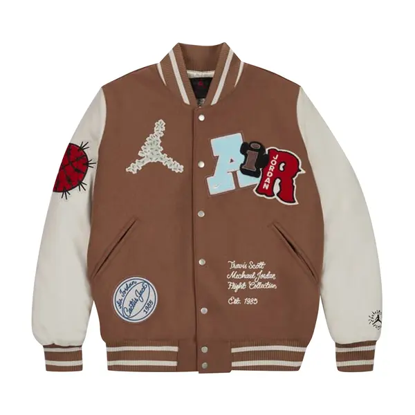 JORDAN X Travis Scott Varsity Jacket - Brown