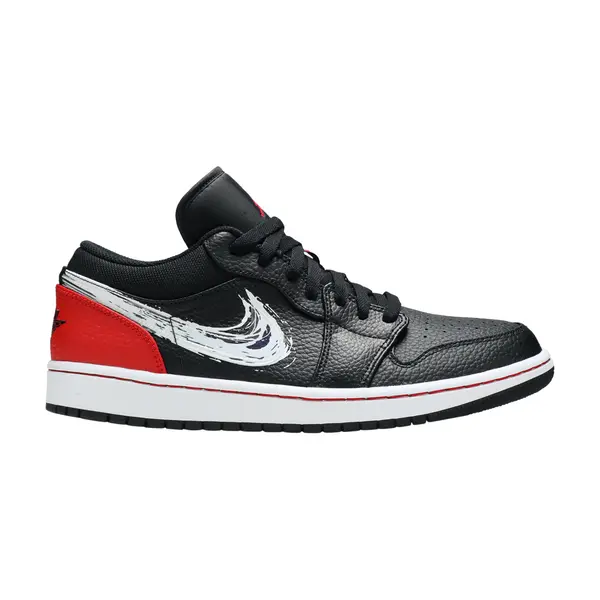 JORDAN 1 Low Brushstroke Swoosh - Black