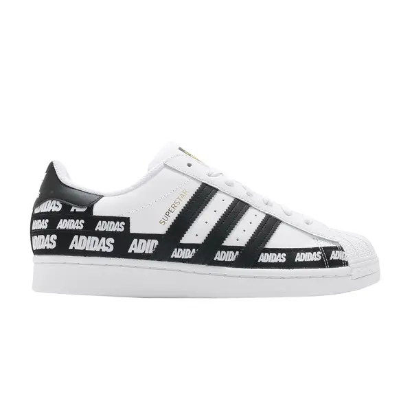 Adidas Superstar Wordmark Heel Stripe Sneakers - White