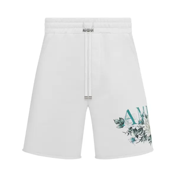 Amiri Floral Logo Short - White