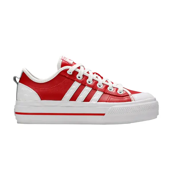 Adidas Nizza Rf Platform Heart Embossed Sneakers - Red