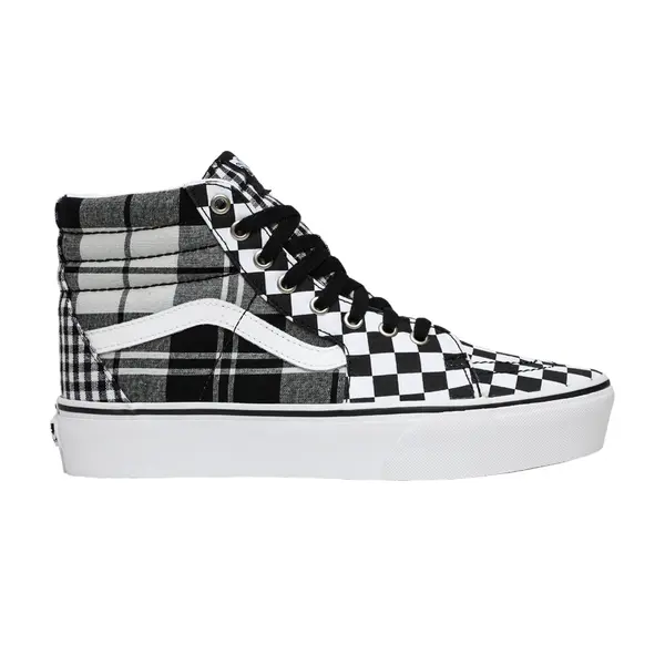 VANS Sk8-hi Platform Plaid Checkerboard - White